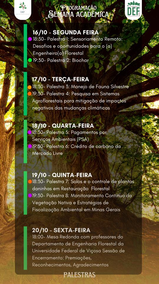 SEMANA ACADÊMICA ENGENHARIA FLORESTAL 2023 | Engenharia Florestal